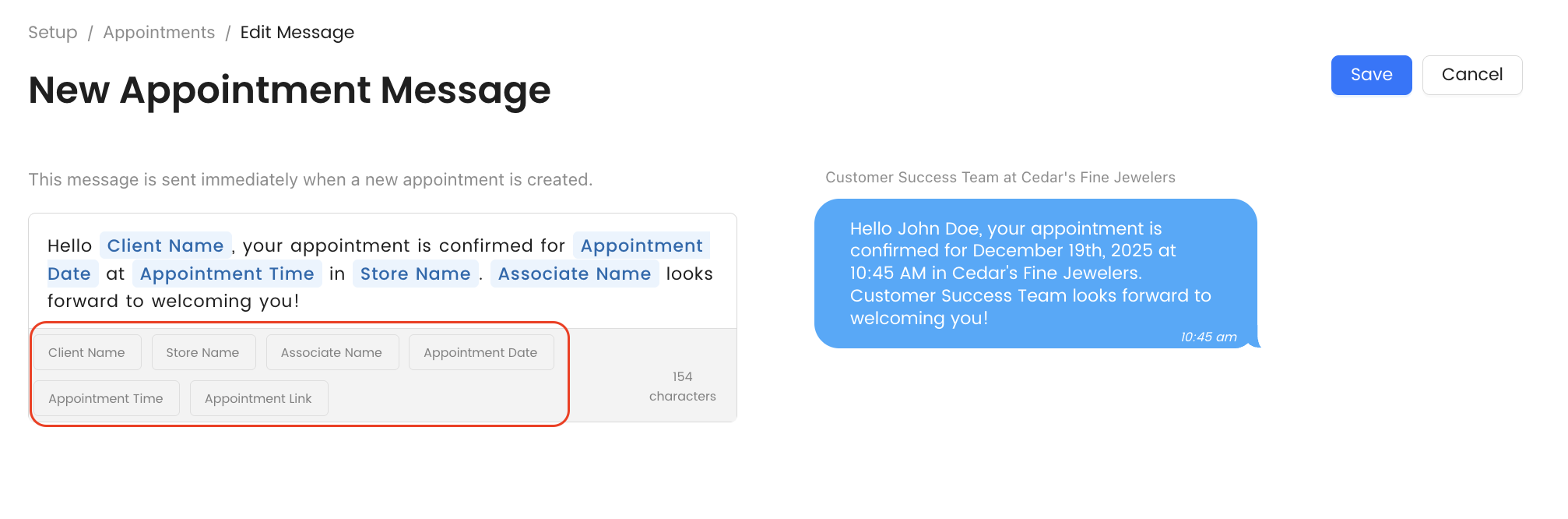 Configuring Appointment Messages – Clientbook