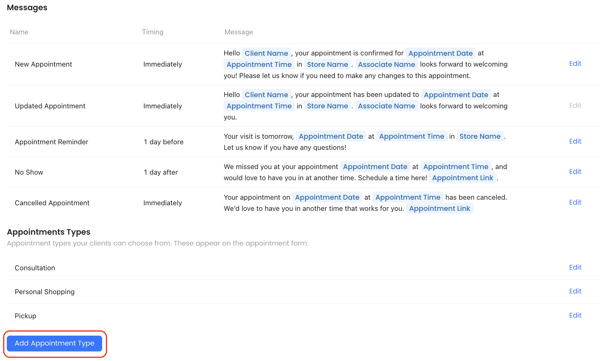 Setting Up Appointment Types – Clientbook