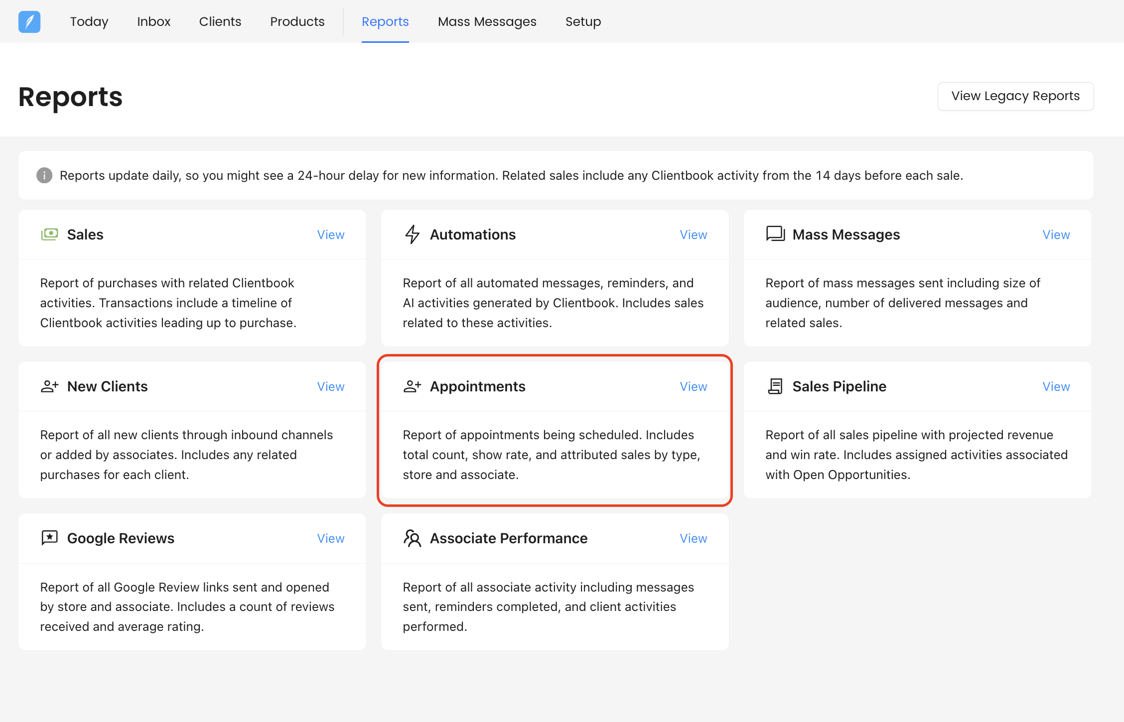 Appointment Reporting and Analytics – Clientbook