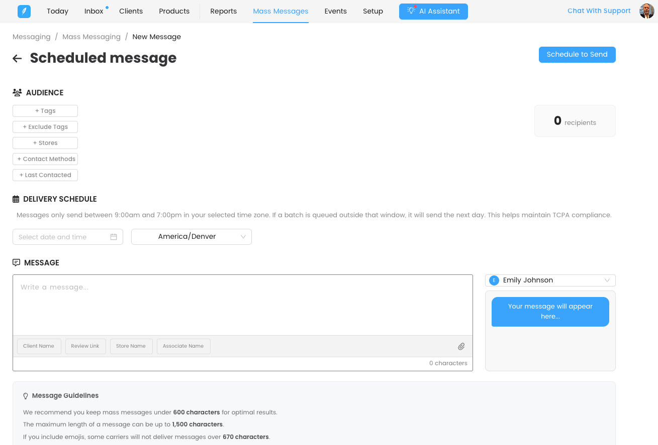 Getting Started with Mass Messages – Clientbook